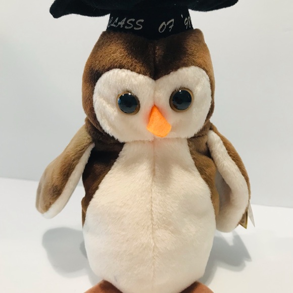 Ty | Other | Rare Retired 997 1998 Ty Wise Graduation Owl Beanie Baby ...